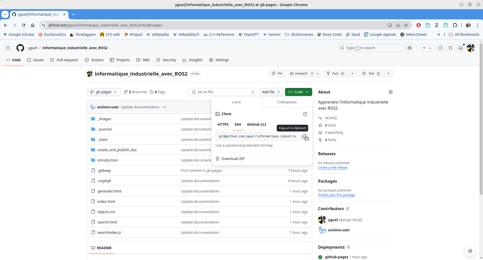 Publier la documentation — Documentation Cours d'Informatique ...